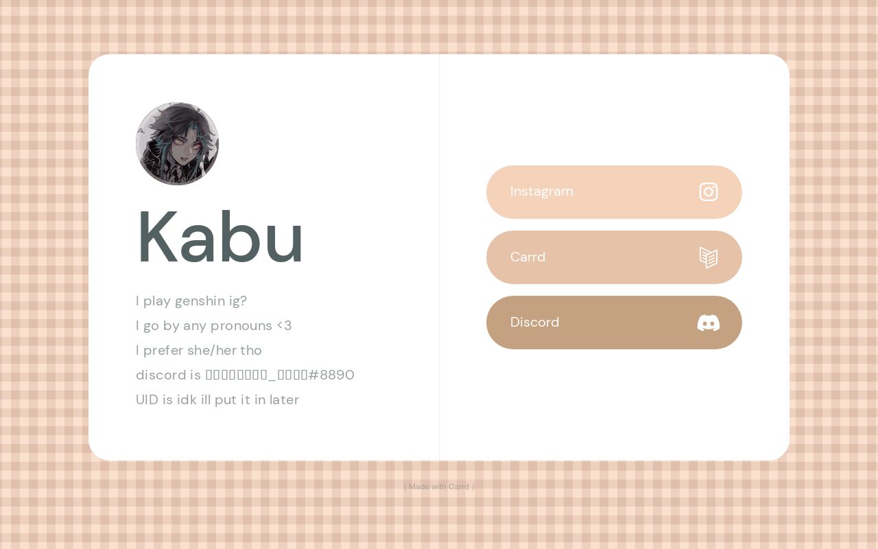 Kabu's carrd.co